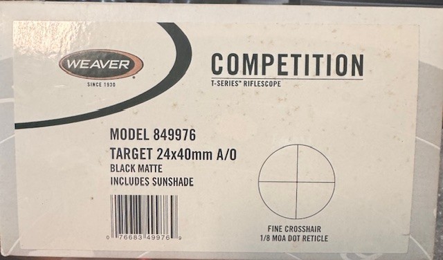 Weaver T-Series 24x40 Target Rifle ScopeWith Talley Rimfire Scope Rings ...