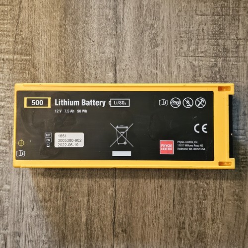 12V Physio Control Lifepak 500 Lithium Battery 7.5Ah 90Wh Expired ...