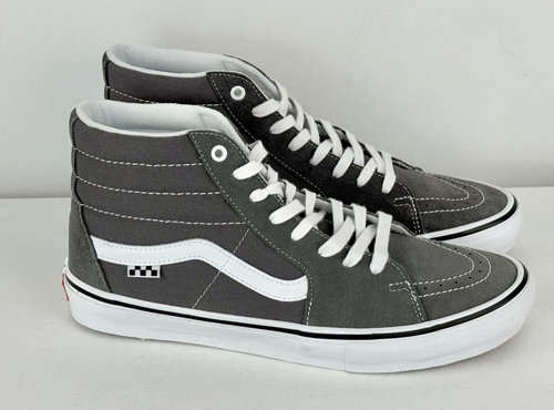 Men's 13 - VANS SK8 Hi Pewter Gray/White - Canvas/Suede Shoes - 500714 ...