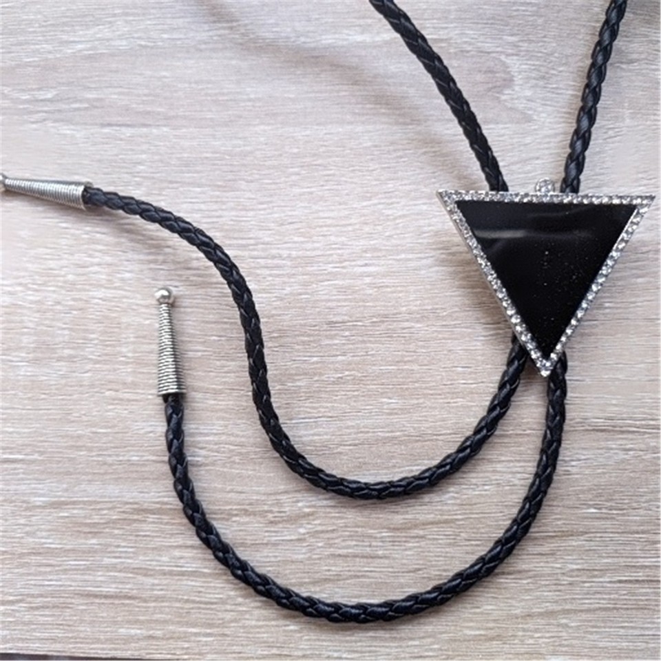 Black Triangle Bolo Tie: Silver-Plated Western Necklace | eBay