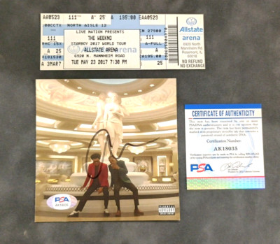 The Weeknd signed CD insert + King of The Fall 2014 Unsued Ticket PSA ...