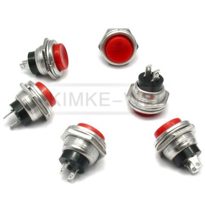 6x Red Momentary OFF-ON N / O Push Button Switch 24V DC / 125V AC ...