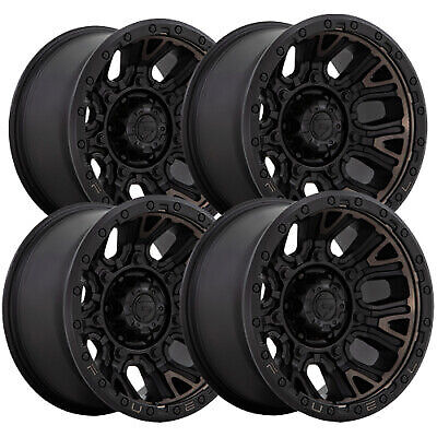 (Set of 4) Fuel D824 Traction 20x10 6x5.5" -18mm Black/Tint Wheels Rims ...