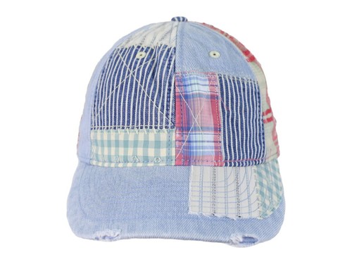 Polo Ralph Lauren POLO COUNTRY Adjustable Patchwork Denim Baseball Cap ...
