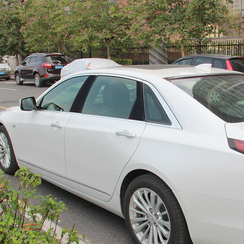 For Cadillac ATS 2013-2019 Carbon Fiber Car Window Bc Pillar Cover Trim ...