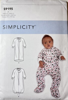 Simplicity S9195 Sewing Pattern Baby Jumpsuit, Sleeping Gown, Bunting ...