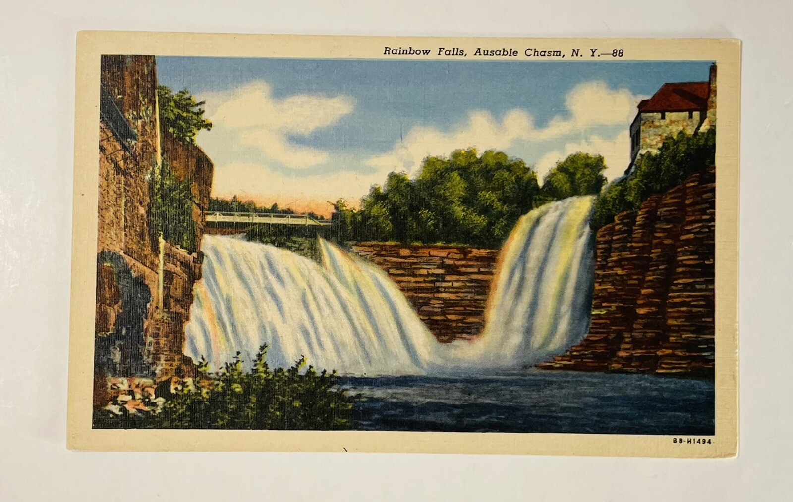 Vintage Postcard Rainbow Falls Ausable Chasm New York Posted 1953 | eBay