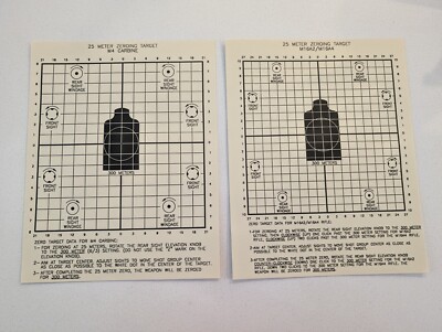 Military Issue 25 Meter Zeroing Target USMC Army Range Target 20 count ...