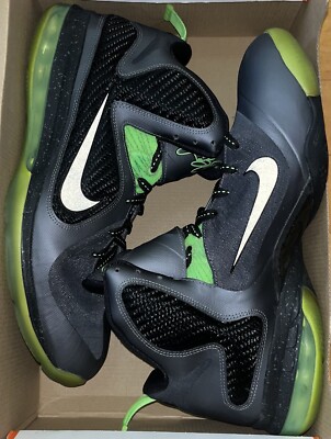 Nike LeBron 9 Dunkman Size Mens 14 Black Green Grey IX James LBJ ...