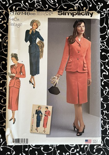 Simplicity R10146 Pattern NEW & UNCUT Vintage 1940's Style Sz BB 20W ...