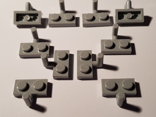 LEGO® 10 x 88072 Plate 1 x 2 with Hook New Light Grey 4611702 (#FR53 ...