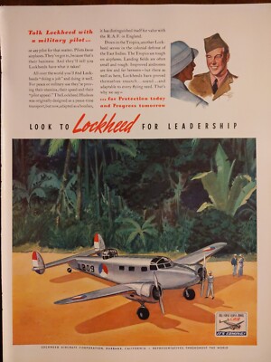 1941 Vintage Lockheed Aircraft Corporation print ad. Lockheed for ...