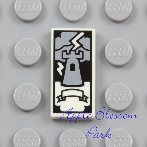 NEW Lego TAROT CARD 1x2 White Printed Fortune Teller w/Gray Tower ...