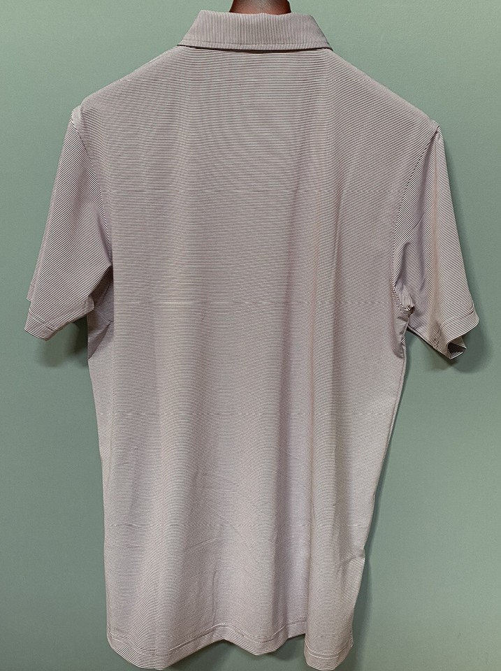 GenTeal Pinstripe Polo Shirt Men's Size Large L Maroon Logo Gen Teal ...