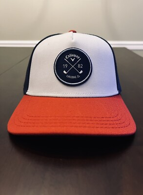 NWT - Callaway Golf Red White Blue Cap Snap Back Mesh Trucker Round ...