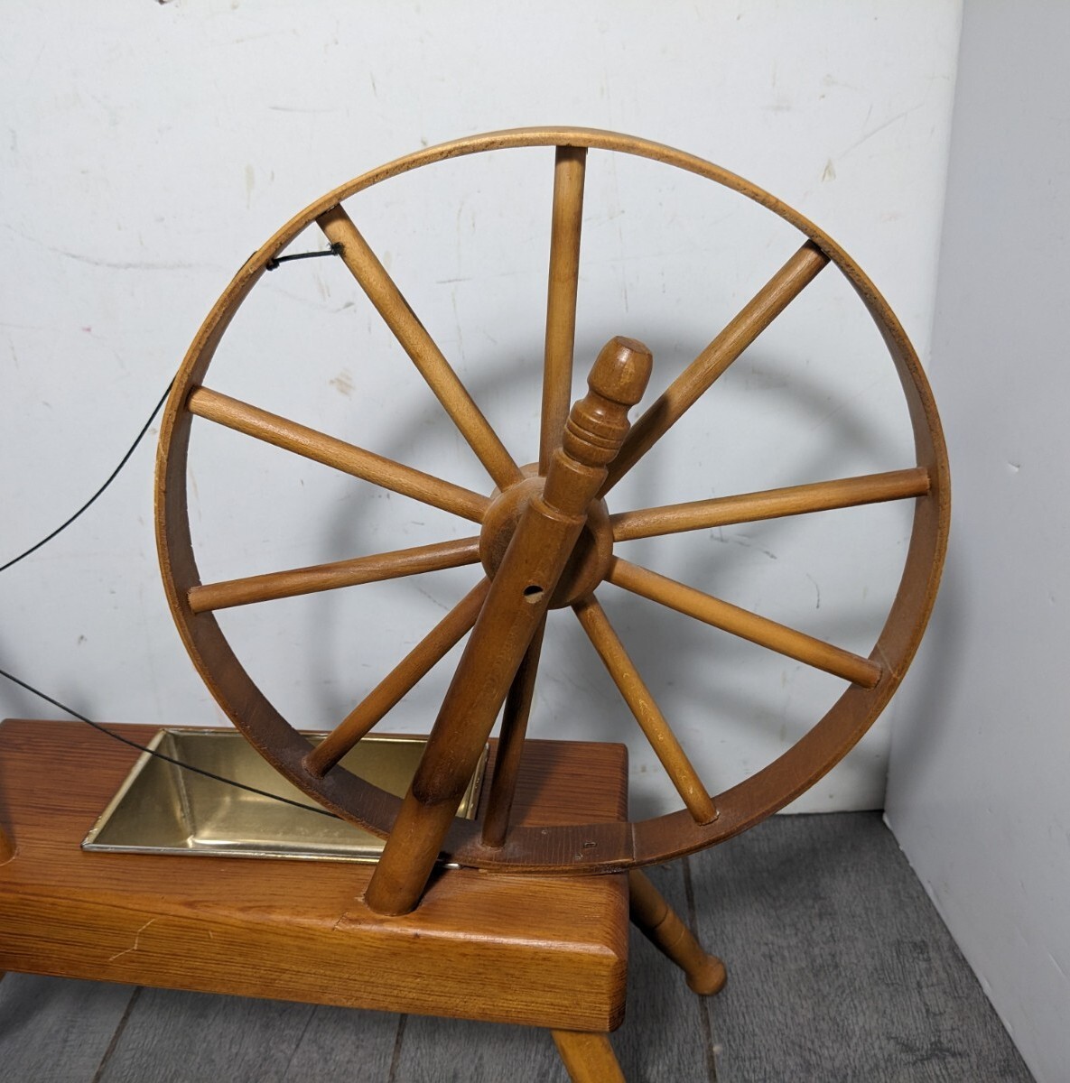 Vintage Mini Tabletop Wood Spinning Wheel Planter - Rustic Primitive ...