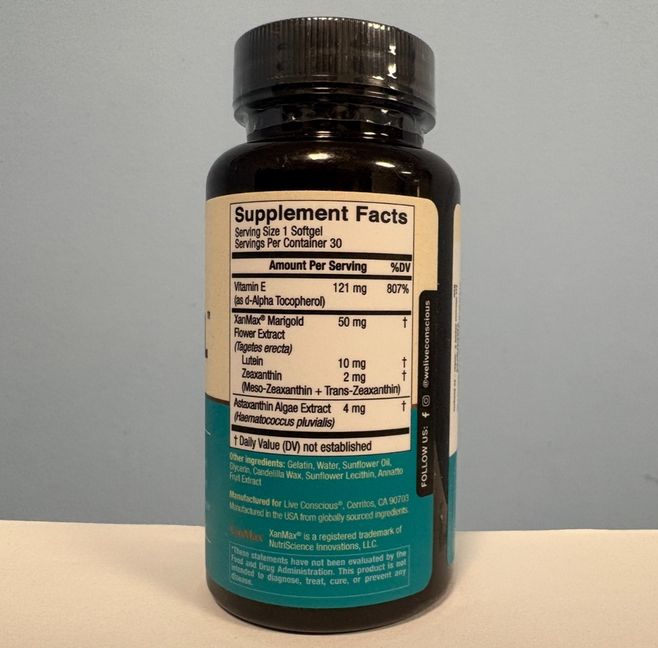 Live Conscious Broad Spectrum Optiwell Screen Time Defense 30 Softgel ...