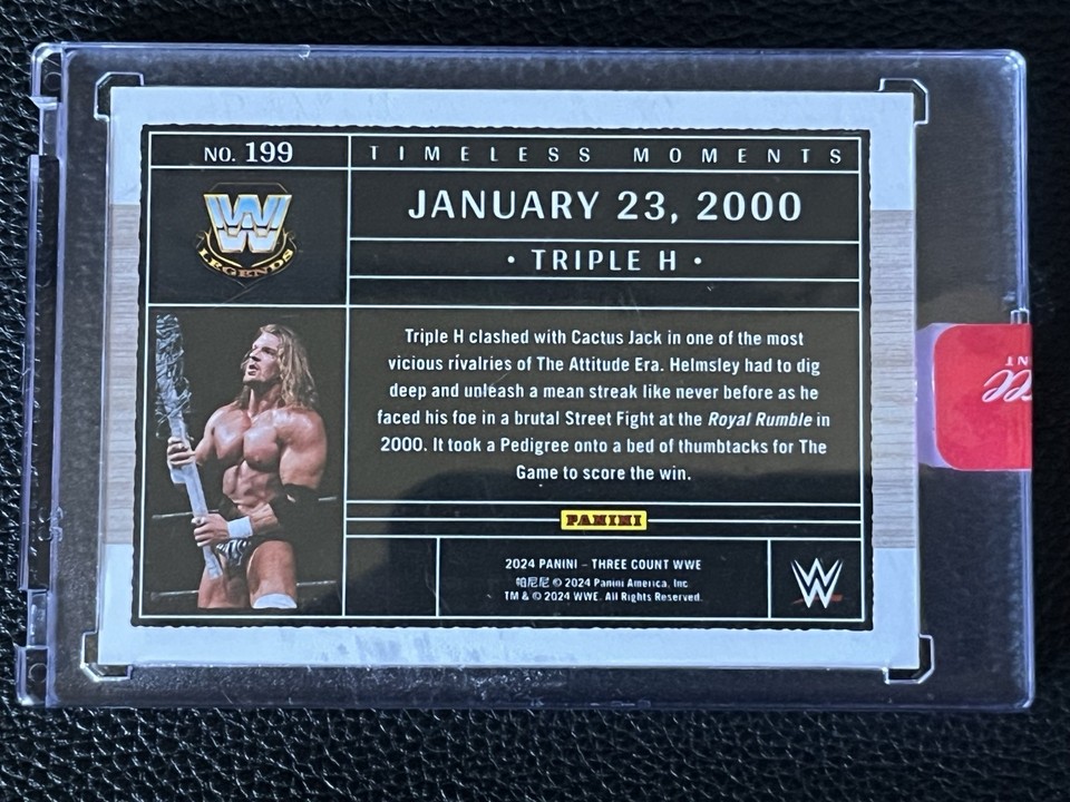Triple H 2024 Panini Three Count WWE Timeless Moments #199 Purple FOTL ...