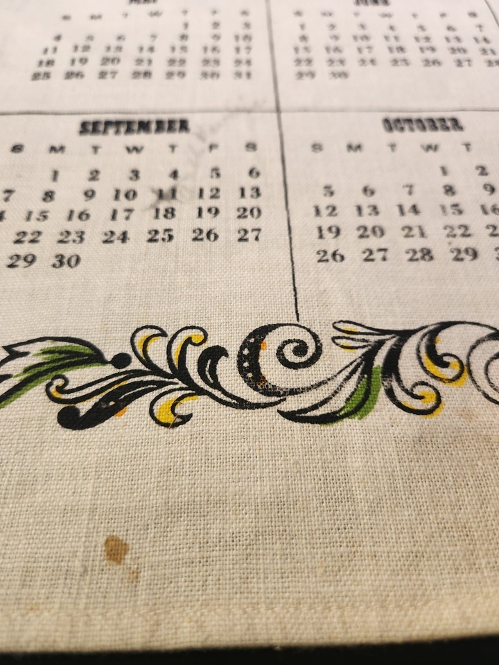 LOT OF 4 Linen Calendars 1890 1900 1962 1990 Hanging Tea Towels Ian ...