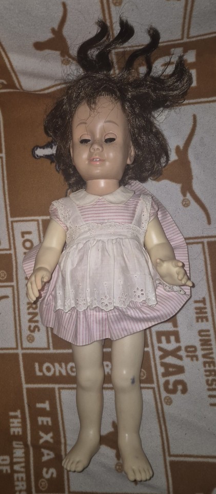 VTG Mattel Original Chatty Cathy Doll Freckles Brunette Blue Eyes (Mute ...