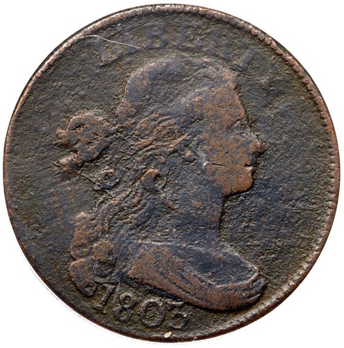 1803 S-264 R-4 PCGS Genuine Lg Date, Sm Frac Draped Bust Large Cent ...