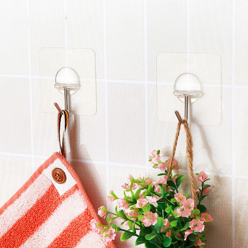 6pcs Strong Adhesive Wall Hook Transparent Hooks Seamless Stick Hook ...