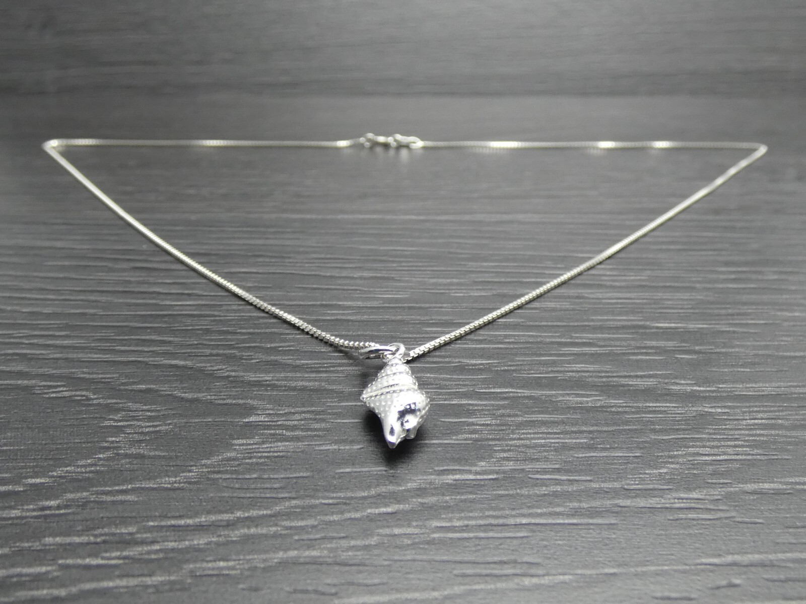 Sterling Silver Rock Snails Sea Shell 3D Pendant Box Chain Necklace 22 ...