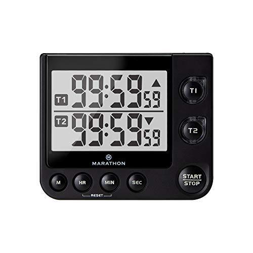 Marathon Dual Timer with Large Display, Countdown/Up, Blinking Alarm ...