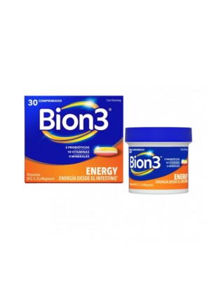 BION 3 ENERGY PROBIOTICS +9 VITAMINS 30 caps. LACTOBACILLUS ...