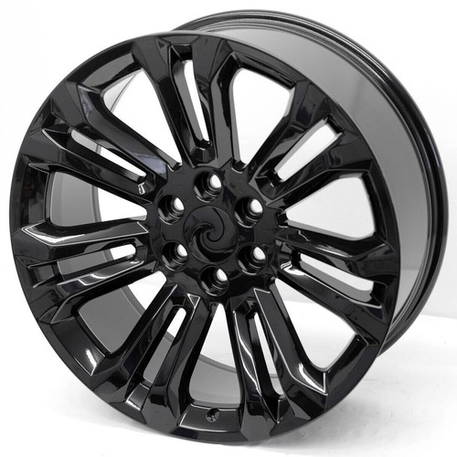 4 NEW 22" GMC replica Wheels Black Chevy Silverado Sierra Split 7 22x9 ...