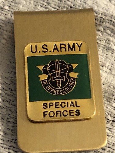 US Army Special Forces Gold Metal Money Clip “De Oppresso Liber” | eBay