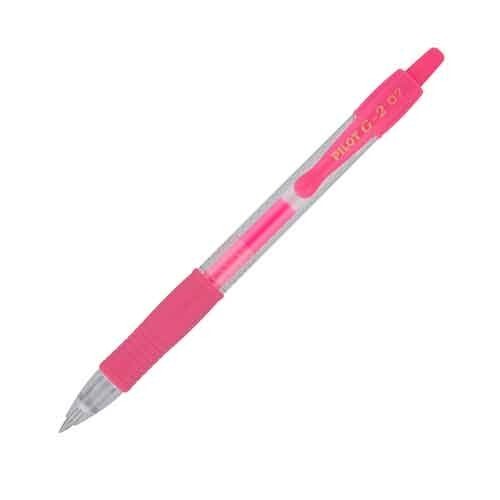 Pilot G2 Neons Retractable Ball Point Pen .7mm Fine Pink Office School ...