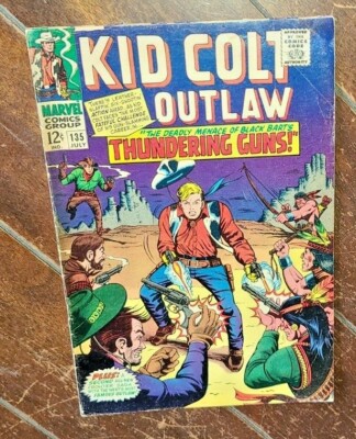 Kid Colt Outlaw #135, (1967, Marvel): Black Bart's Thundering Guns! | eBay