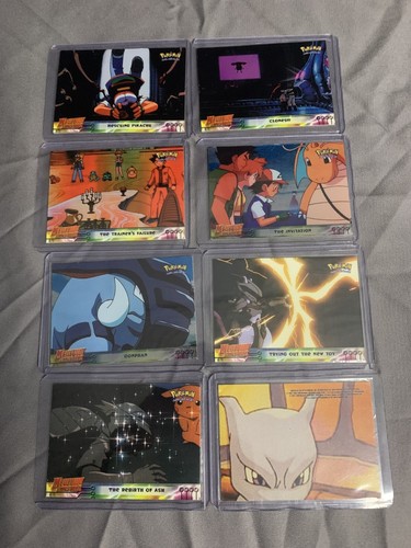 2000 TOPPS POKEMON MEWTWO STRIKES BACK 8 CARD BLACK LABEL LOT (2 FOILS ...