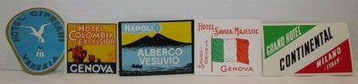 5 Vintage Italy Luggage Labels Genova, Venezia, Milano | eBay