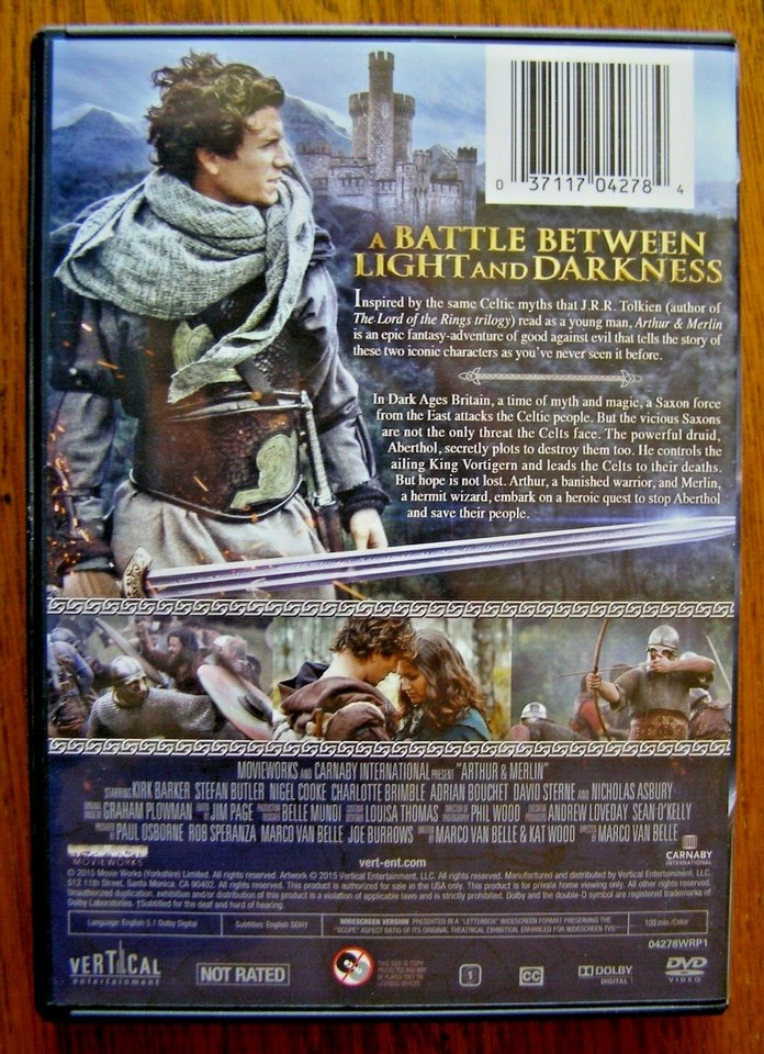 Arthur and Merlin DVD The MOVIE Charlotte Brimble, Stefan Butler, Nigel ...