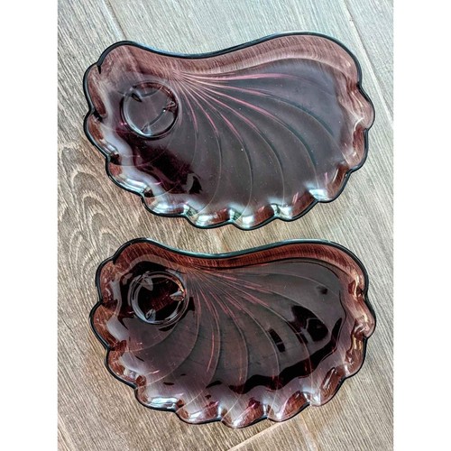 Hazel Atlas Amethyst Seashell Snack Tray Vintage 70's, Luncheon Plate ...