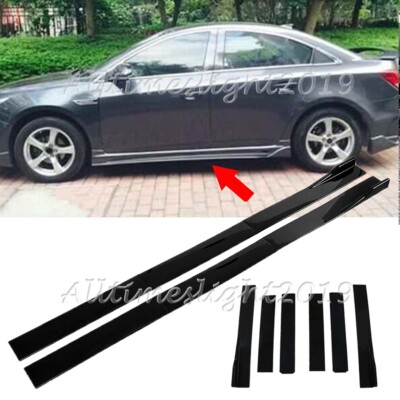 For Chevrolet Cruze 2011-2019 Gloss Black Side Skirts Extention Rocker ...