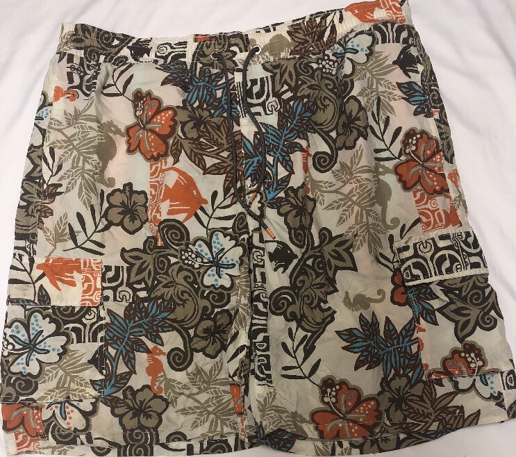 THOMAS DEAN Men's Size XL SWIM TRUNKS SHORTS Bathing Suit ELASTIC ...