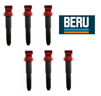 Porsce Panamera Set of 6 Ignition Coils w/Spark Plug Connectors OEM ...