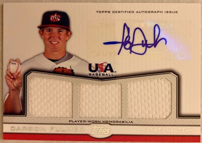 2011 USA Baseball CARSON FULMER Autograph Auto Triple Jersey /214 18U ...