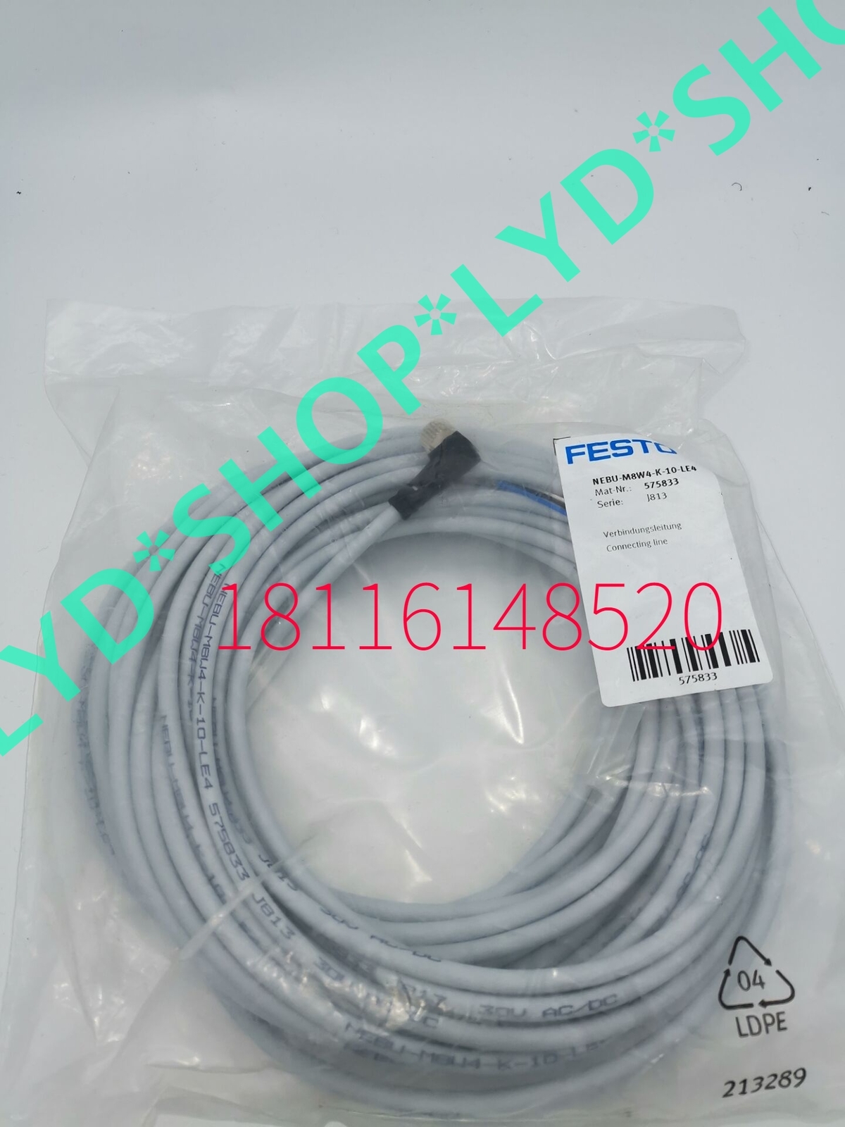 1pcs FESTO connecting cable NEBU-M8W4-K-10-LE4 575833 | eBay