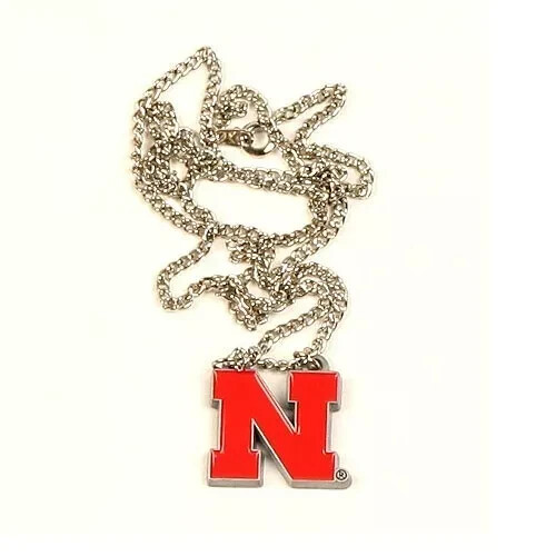 Nebraska Huskers Necklace 18" Silver Metal Chain Pendant NCAA Official ...