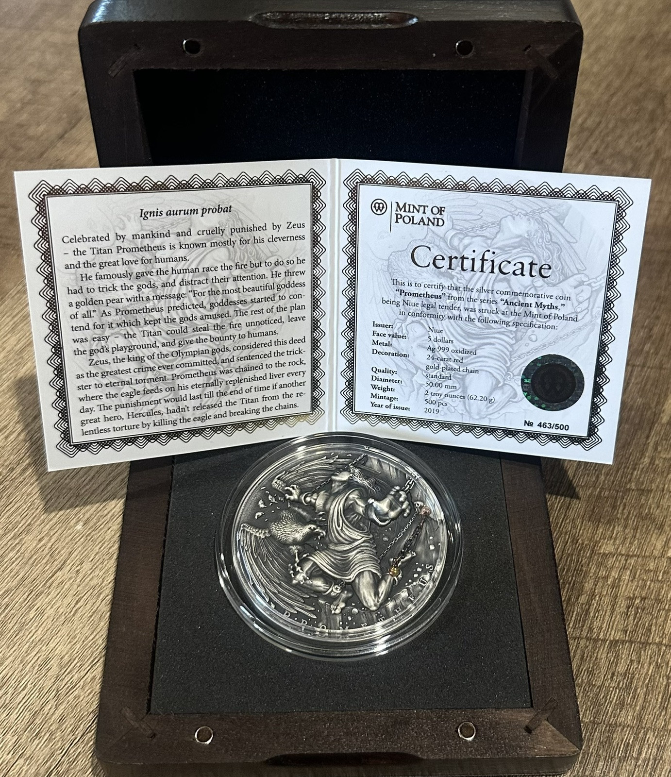 PROMETHEUS Ancient Myths 2019 Niue 2 Oz Silver Coin for Sale