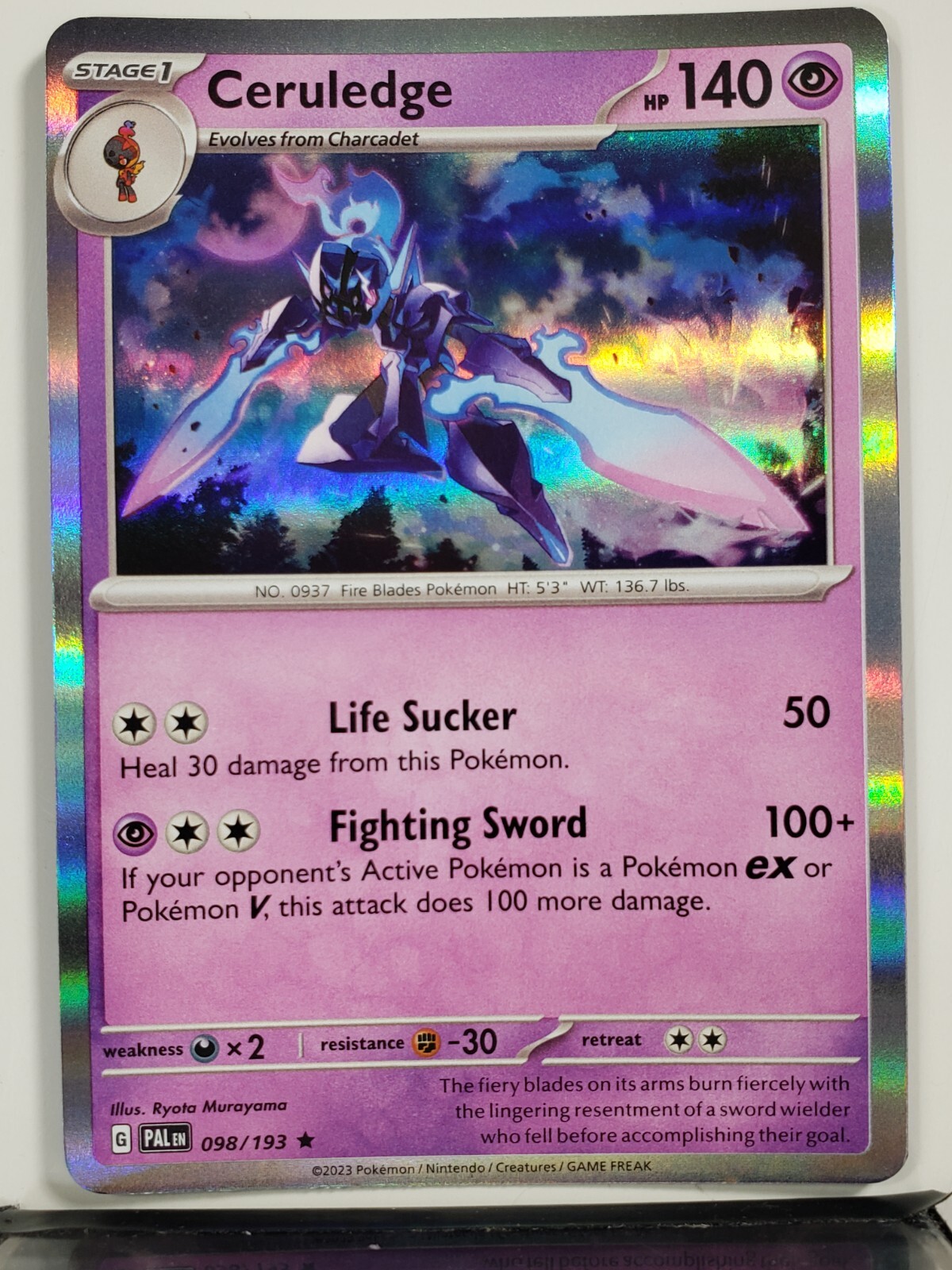 HOLO Ceruledge 098/193 NM / M - Paldea Evolved Scarlet Violet Pokemon ...