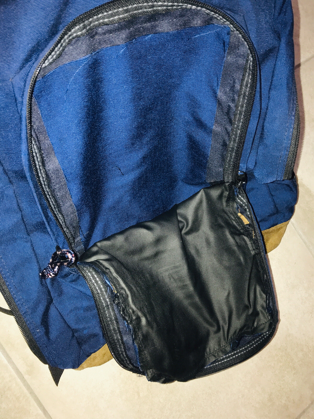 Vintage Classic JANSPORT leather SCHOOL Blue Book Bag… - Gem