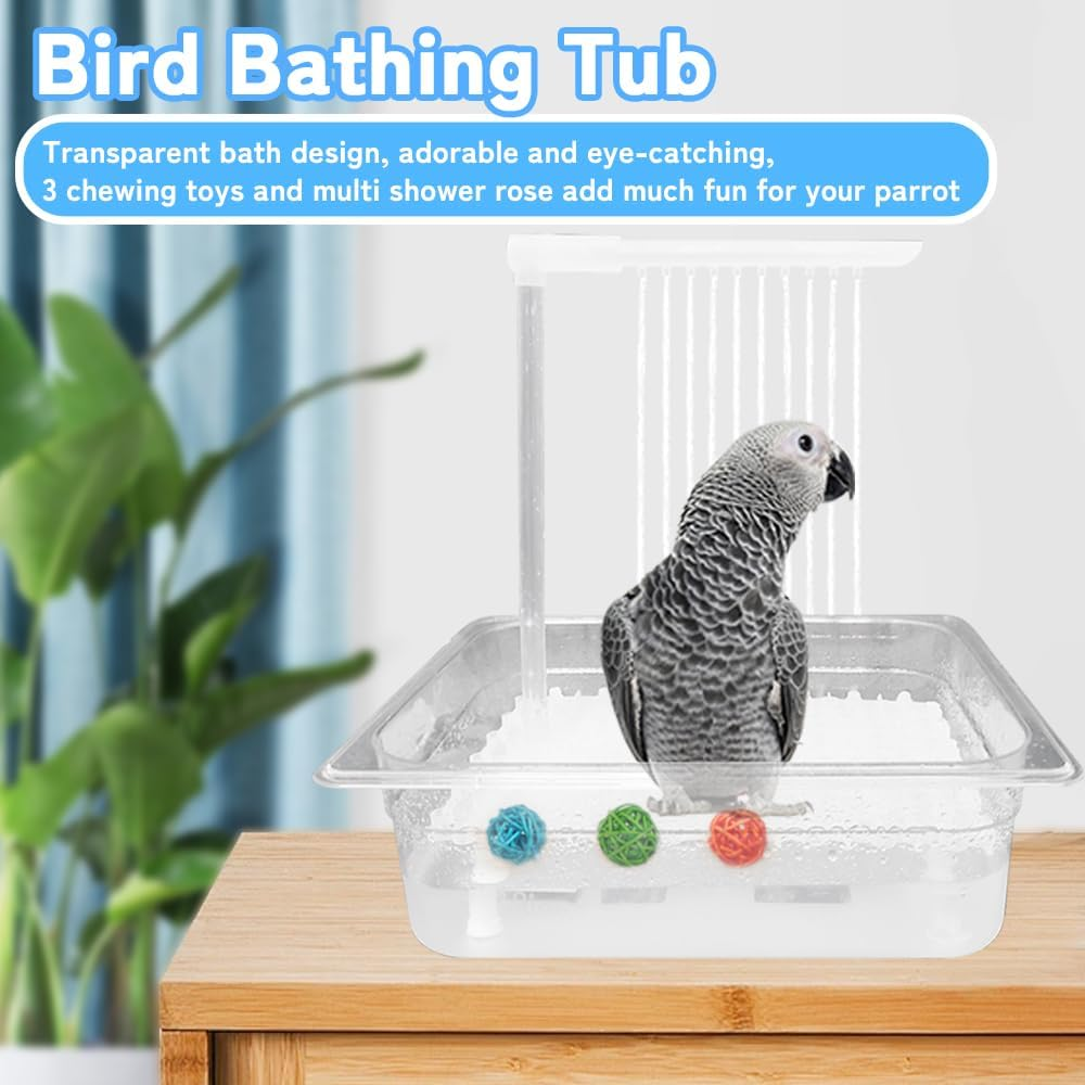 Expandable Bird Bathtub Automatic Bird Bath Shower For Cage – 3-in-1 ...
