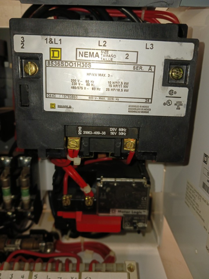 SQUARE D SIZE 2 FUSIBLE MODEL 6 MCC BUCKET 8536SDO1H30S 25 HP 15-45 AMP ...