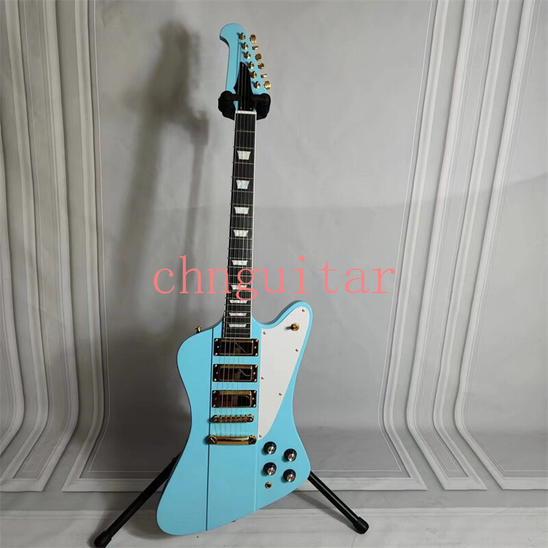 Baby Blue Firebird Electric Guitar 3 Humbuckers Gold Hardware White ...