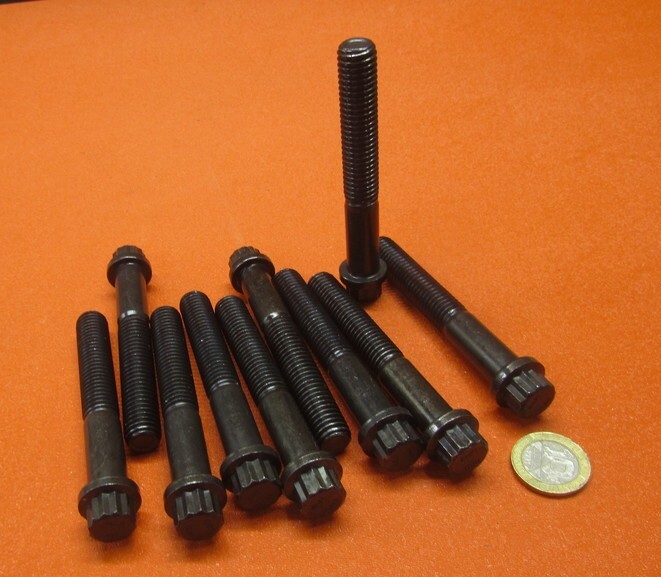 12 Point Flanged, Ferry Bolt, Steel, PT, 1/2"-13 x 3 1/2" Length, 10 ...